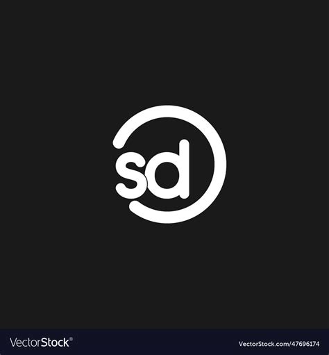 Initials Sd Logo Monogram With Simple Circles Vector Image