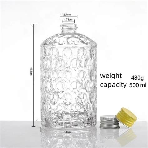 Customizable 500ml Glass Bottles For Vodka Brandy Whiskey Arrack
