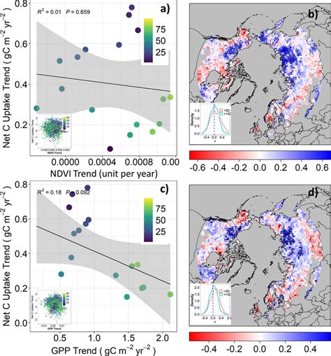 Weak Negative Correlations Between Trends Of Productivity And Net Co2