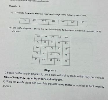 Solved A Calculate The Mean Median Mode And Range Of The Chegg