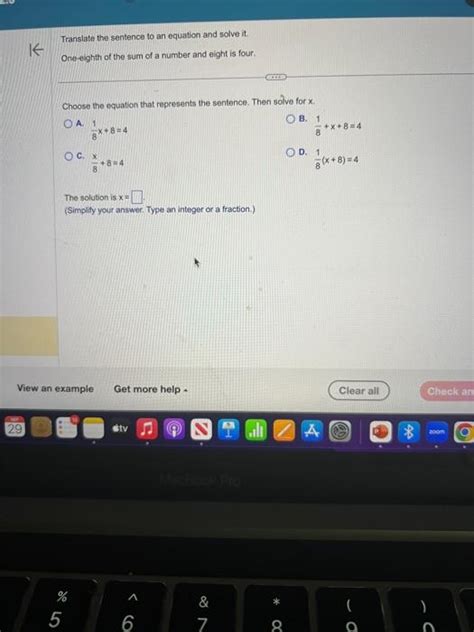 Solved Translate The Sentence To An Equation And Solve It