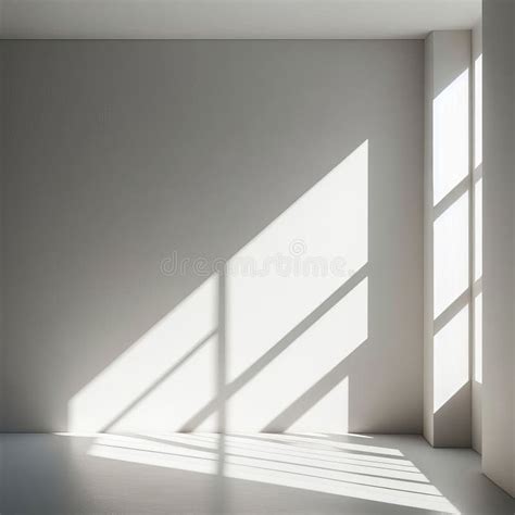 Diagonal Window Shadow Casted By Sunlight On White Wall Stock Illustration Illustration Of