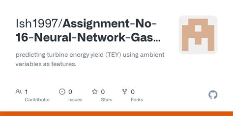 Github Ish1997assignment No 16 Neural Network Gas Turbines