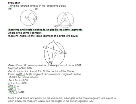 Deductive Proof Of Circle Geometry Classnotes Ng