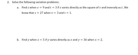 Solved Solve The Following Variation Problems A Find S Chegg Com