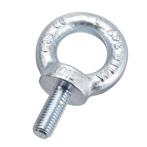 Uxcell M12 Thread 30mm Shank Length C15 Carbon Steel Zinc Plated Lifting Eye Bolt 5pcs Harfington