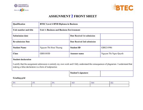 25032 Frontsheet Assignment 2 2012 21 Assignment 2 Front Sheet