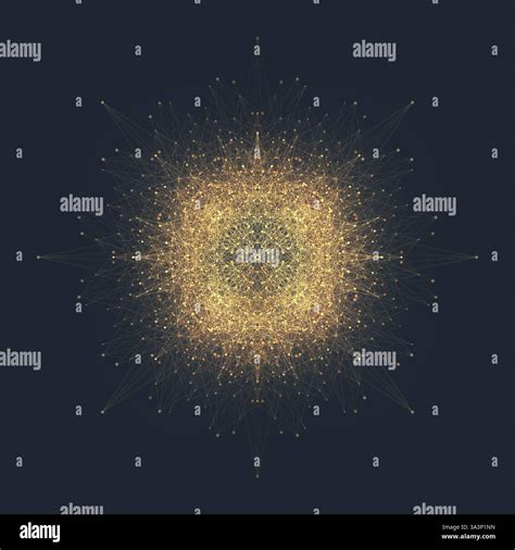 Digital Fractal Element With Connected Golden Lines And Dots Minimal