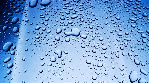 파란색 유리 표면 물 방울시사