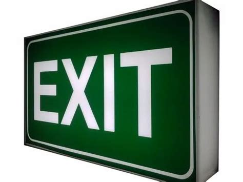Rectangular Green Exit Signage For Industrial At Piece In Gurgaon