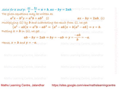 class 10 chapter 3 pair of linear equations in two variables