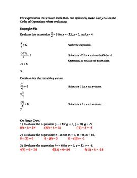 Evaluating Expressions Lesson Plans By Square Root Lessons TpT