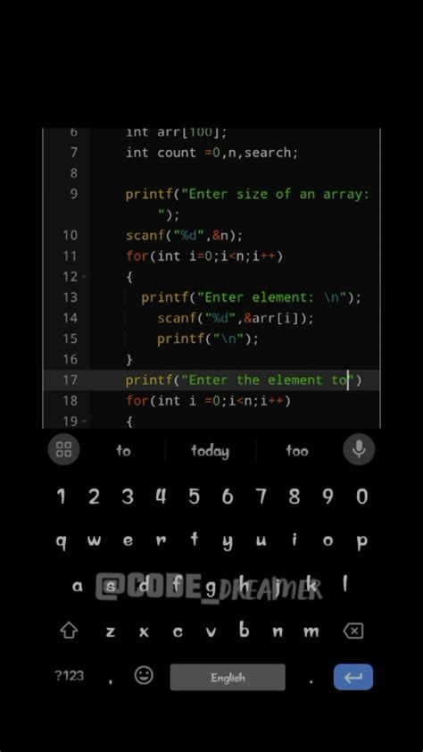 C Program To Count The Occurrence Of Element Of An Array Code