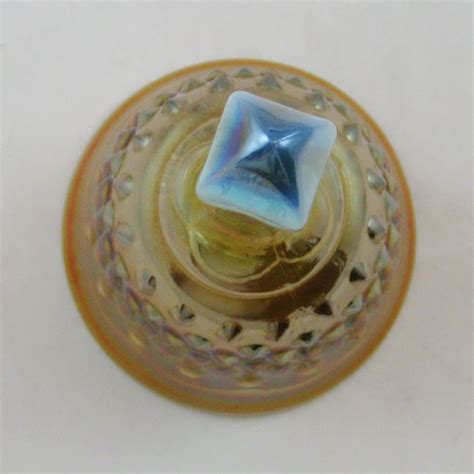 Fenton Aqua Opal Hobnail Carnival Glass Hand Bell Carnival Glass