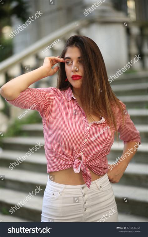 Sexy Beautiful Woman White Pants Stock Photo Shutterstock