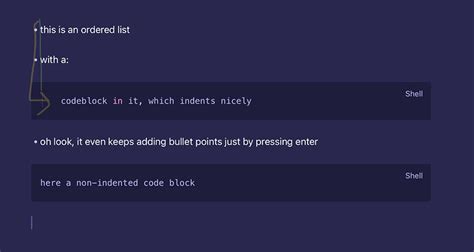Live Preview Better Support Of Code Blocks In Lists Bug Reports Obsidian Forum