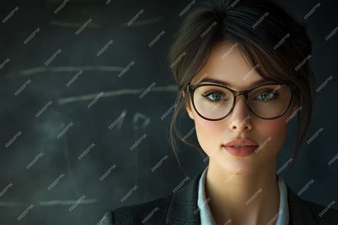 Female Teacher With Glasses In The Classroom Premium Ai Generated Image