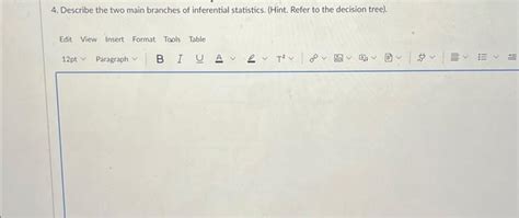 solved 4 describe the two main branches of inferential