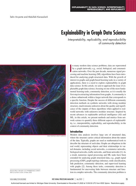 Pdf Explainability In Graph Data Science Interpretability Replicability And Reproducibility