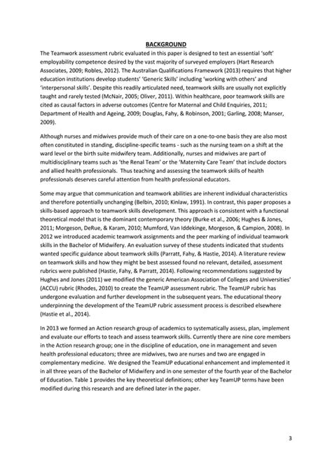 Expert Validation Of A Teamwork Assessment Rubric Parratt Fahy Et Al Pdf