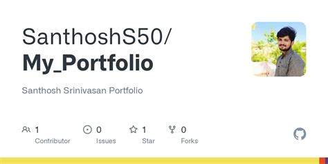 GitHub SanthoshS My Portfolio Santhosh Srinivasan Portfolio