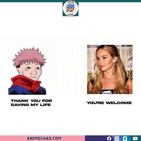 Itadori Yuji From Jujutsu Kaisen And Jennifer Lawrence Jennifer