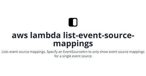 Aws Lambda List Event Source Mappings Fig