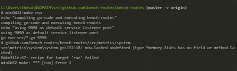 Makefile Recipe For Target Run Failed Issue Bench Routes Bench Routes GitHub