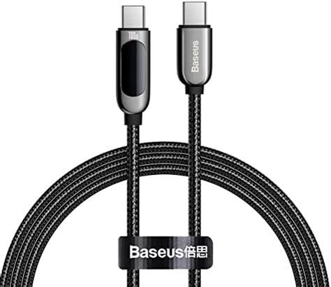 Baseus W Usb Type C To Type C Led Display Data Cable Meter Size Black Price In Egypt
