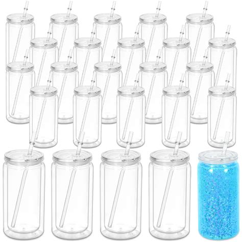 Maucircol 16 Oz Acrylic Snowglobe Tumbler 25 Pack Pre
