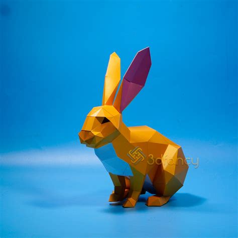 Low Poly Rabbit Papercraft Pdf Svg Template For Creating 3d Rabbit V1 3d Rabbit For Easter