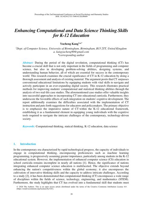 PDF Enhancing Computational And Data Science Thinking Skills For K Education