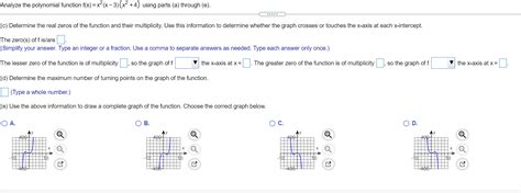 solved analyze the polynomial function f x x2 x 3 x2