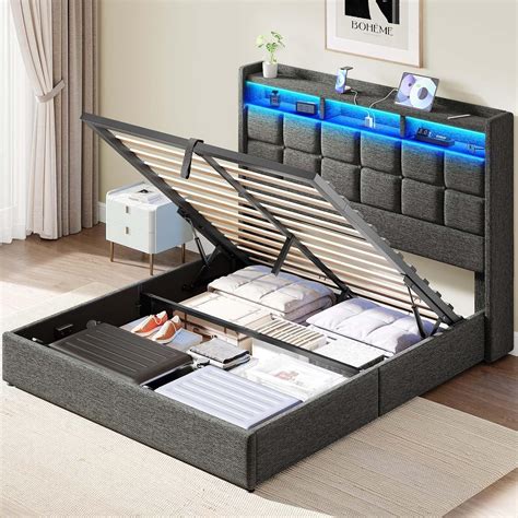 Driftalia Lift Up Full Size Bed Frame With Storage