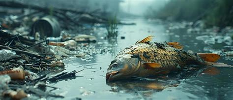 La Contaminación De Los Ríos La Basura Y Los Peces Muertos En El Agua