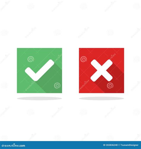 Check And Wrong Marks Tick And Cross Marks Accepted Rejected Approved Disapproved Yes No
