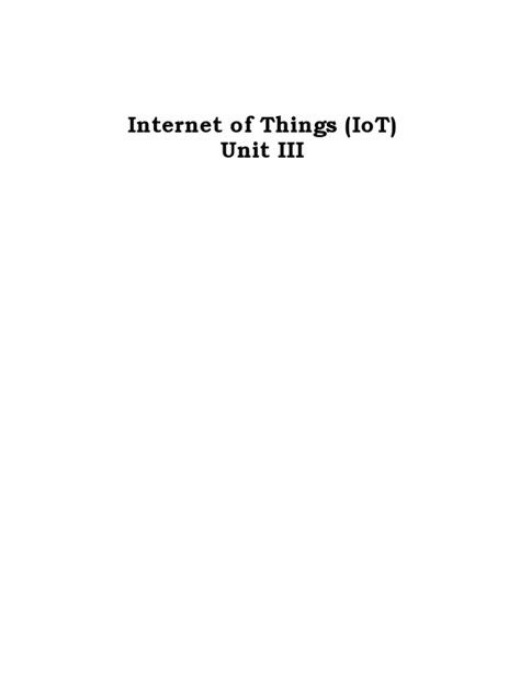 R18 It Internet Of Things Iot Unit Iii Pdf Internet Of Things