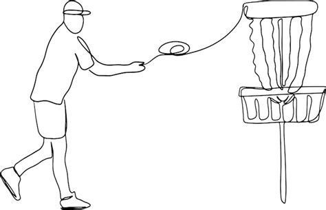 premium vector disc golf line art sport online drawing frisbee