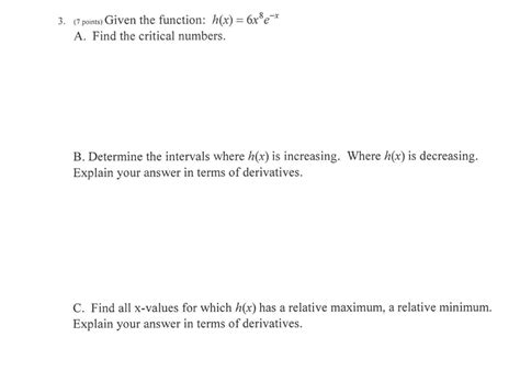 Solved 3 7 Points Given The Function Hx 6x® E A