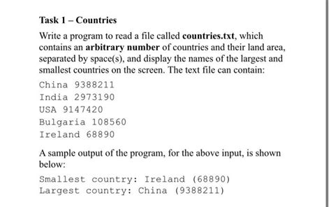 Solved Task 1 Countries Write A C Program To Read A File