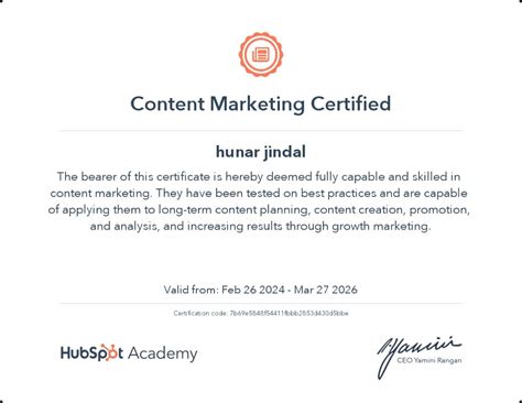 Hunar Jindal On Linkedin Contentmarketing Hubspotacademy