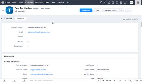 Embed Hubspot Data Into A Zoho Crm Record