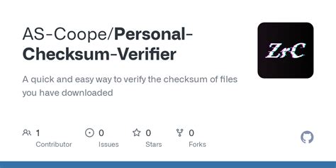 Github As Coopepersonal Checksum Verifier A Quick And Easy Way To