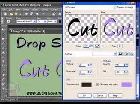 Paint Shop Pro D Text Drop Shadow Cutout Effect Tutorial Paint Shop Tutorial Corel Paint