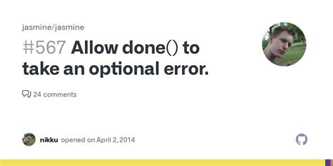 allow done to take an optional error · issue 567 · jasmine jasmine