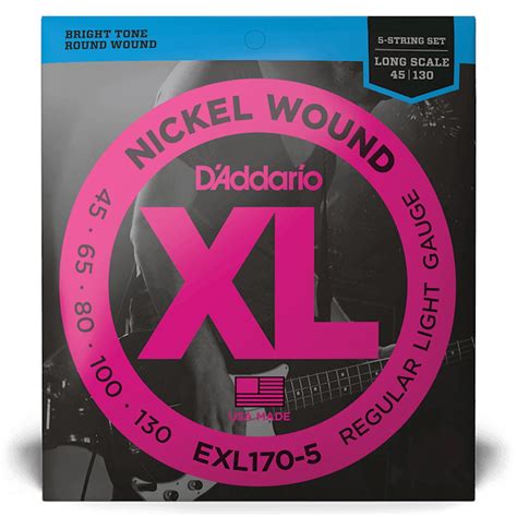 45 130 Regular Light 5 String Long Scale Xl Nickel Bass Strings Rockford Sound