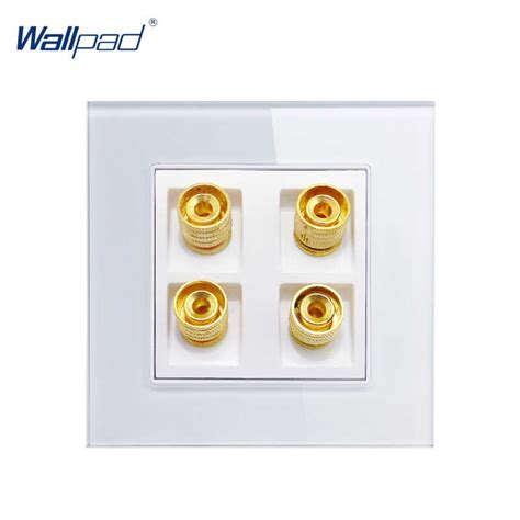 4 Audio Socket Wallpad Crystal Glass Panel 110v 250v 4 Audio Sound