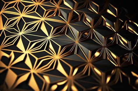 Premium Ai Image Geometric Triangular Pattern Of Gold And Black