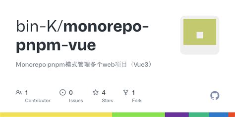 Github Bin Kmonorepo Pnpm Vue Monorepo Pnpm模式管理多个web项目（vue3）
