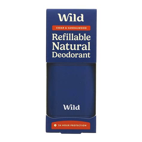 Cedar And Sandalwood Navy Case Stick Deodorant In 40g From Wild
